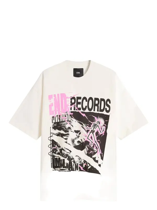 END. Records Printed T-shirt - Ecru