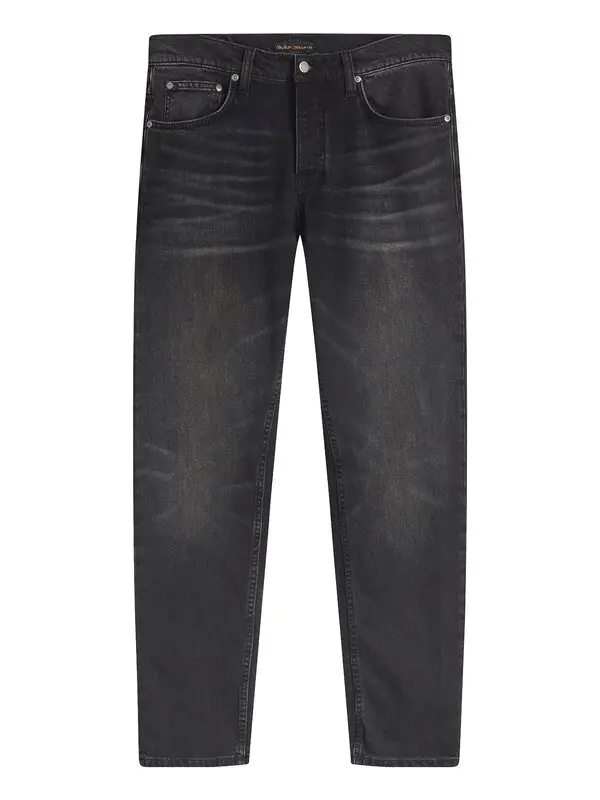 Nudie Jeans Solid Ollie Straight Leg Jeans - Black Force