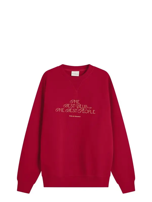 Drole De Monsieur The Best Club Script Logo Sweatshirt - Red