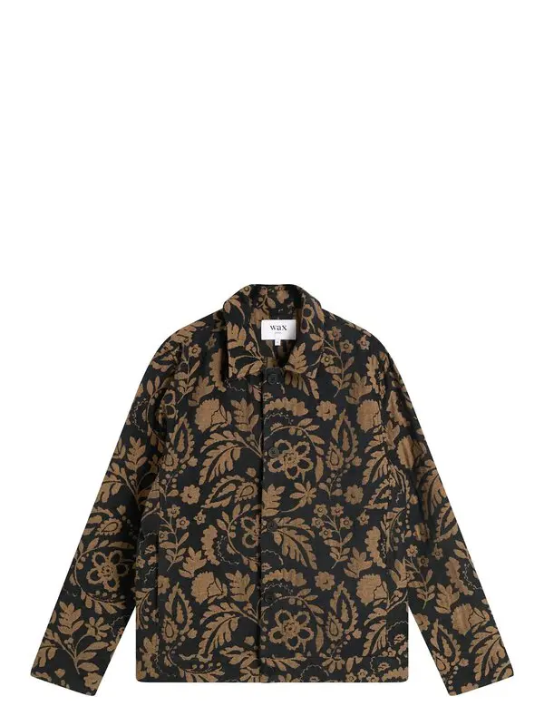 WAX LONDON Iggy Chenille Jacquard Shirt Jacket - Black/khaki