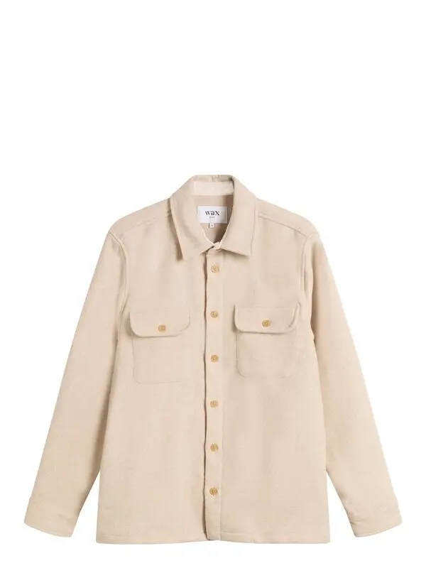 WAX LONDON Lomond Thick Wool Blend Overshirt - Natural
