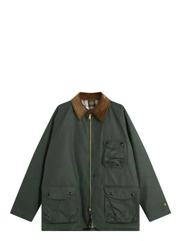 DRAKE'S Waxed Cotton Coverall Jacket - Emerald Green