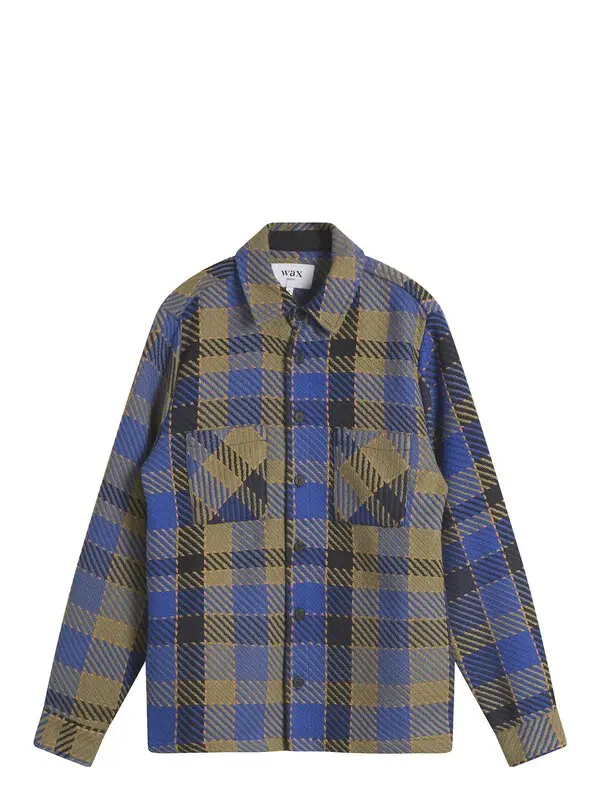 WAX LONDON Whiting Pike Check Overshirt - Blue/khaki