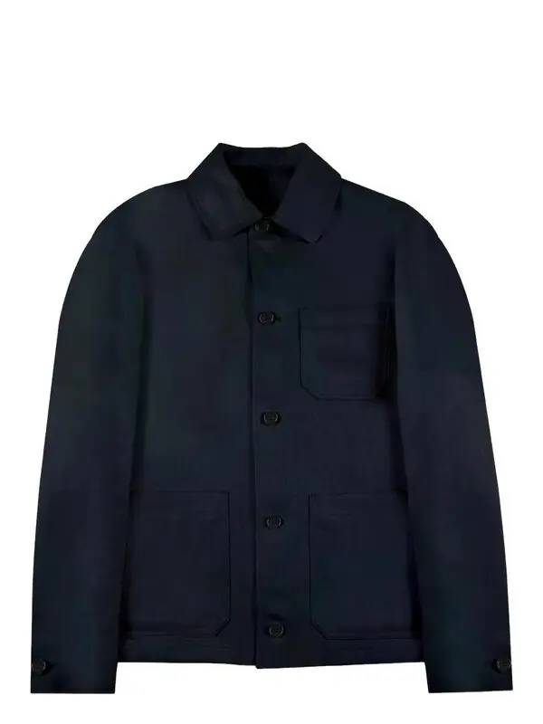 Incotex Linen Shirt Jacket - Blue