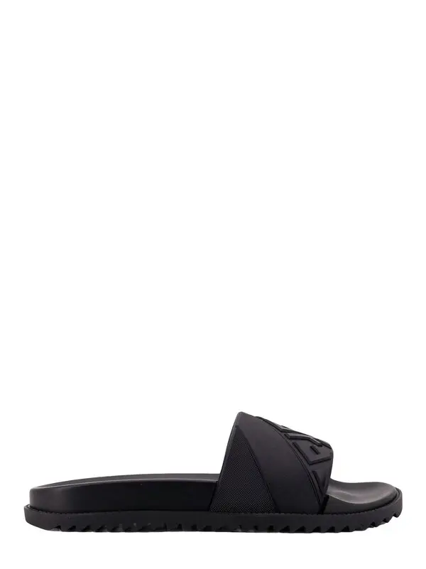 Fendi Ff Rubber Slides - Black