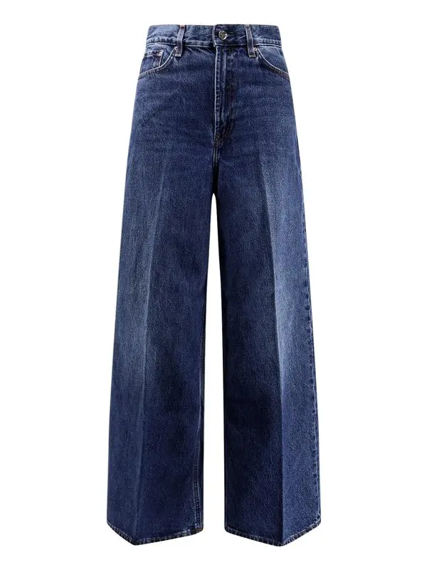 TOTEME Wide Leg Organic Cotton Jeans - Blue