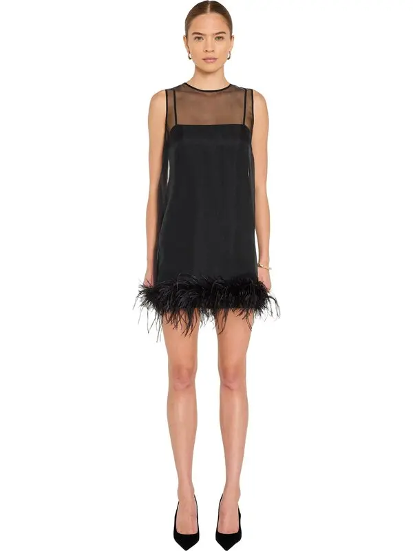 Amanda Uprichard Minnie Silk Organza Mini Dress - Black