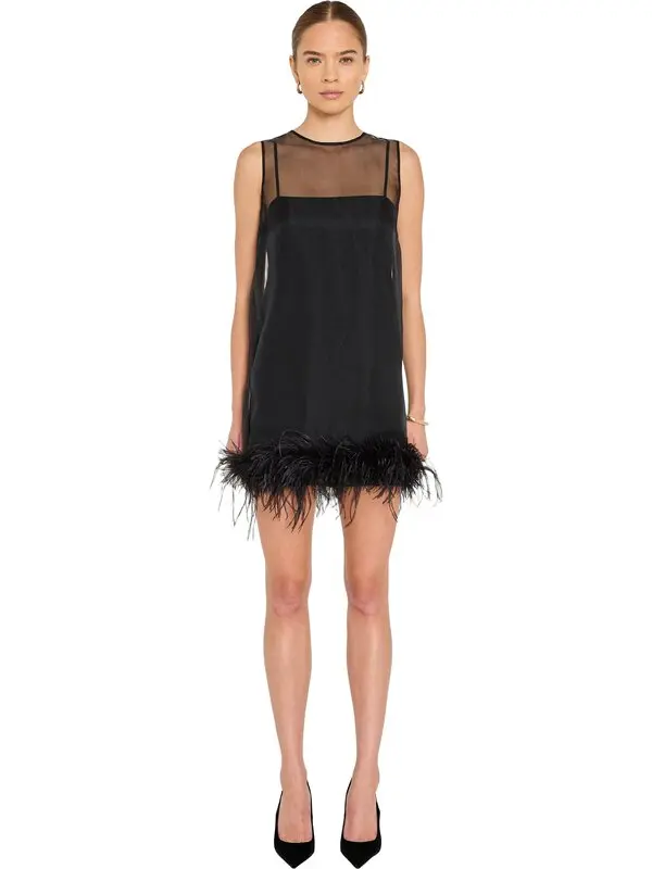Amanda Uprichard Minnie Silk Organza Mini Dress - Black