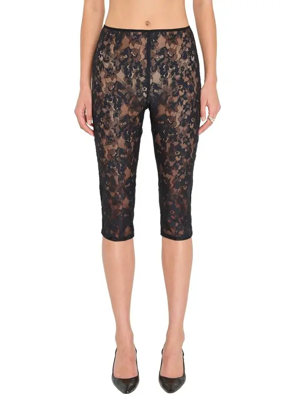 Amanda Uprichard Nico Lace Capri Pants - Black