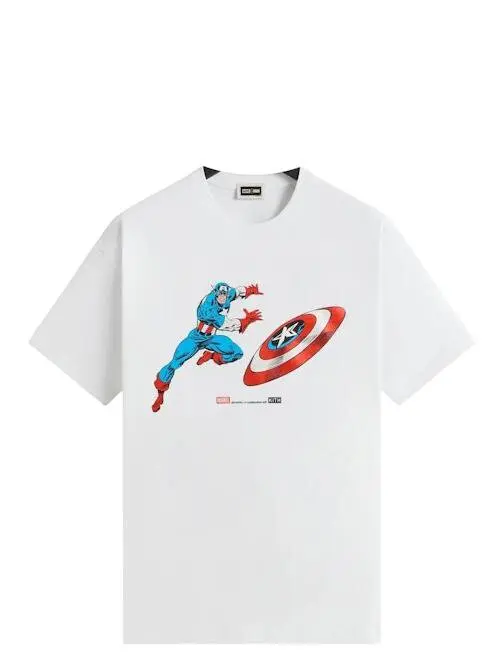 Kith X Marvel Captain America Vintage Tee Shirt - White
