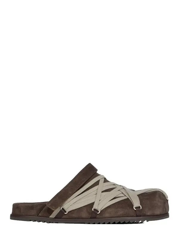 Rick Owens Concordians Megalace Suede Mule - Brown