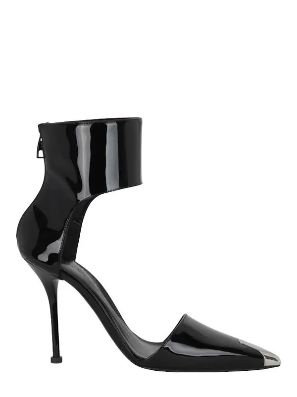 Alexander McQueen Punk Patent Leather Heels - Black/silver