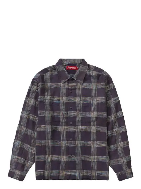 Supreme Woven Plaid Shirt - Washed Navy Blue
