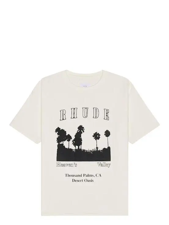 Rhude Thousand Palms Tee Shirt - Vintage White