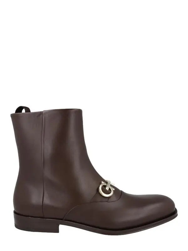 FERRAGAMO Geremia Gancini Ankle Boots - Brown
