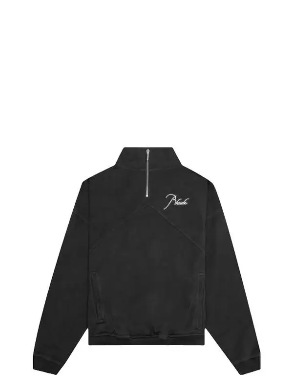 Rhude Embroidered Quarter Zip Jacket - Vintage Black