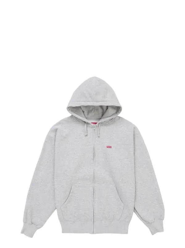 Supreme Small Box Zip Up Hooded Sweatshirt - Heather Grey