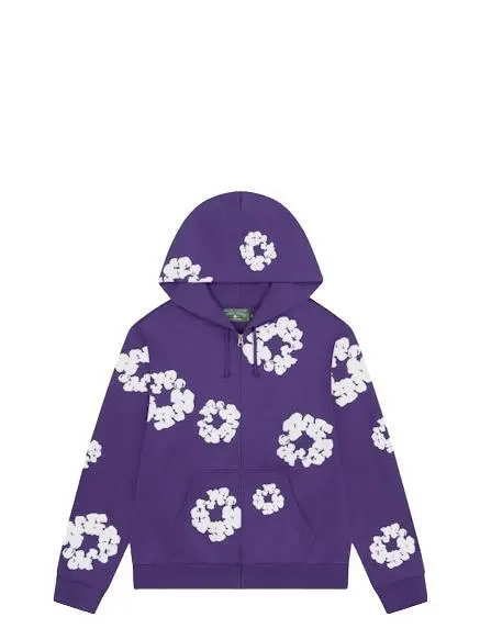 DENIM TEARS Cotton Wreath Zip Hoodie - Purple
