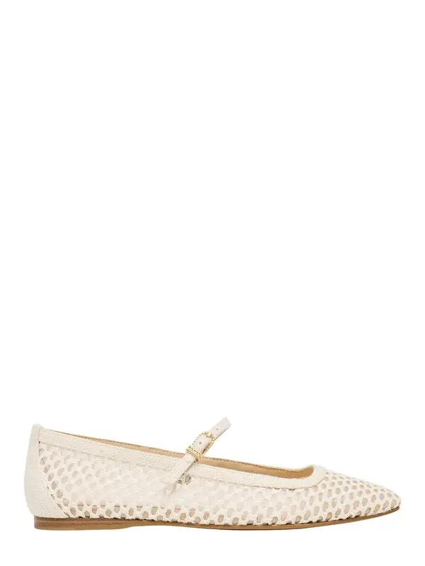 DOLCEVITA Reyes Raffia Ballet Flats - White Woven Raffia