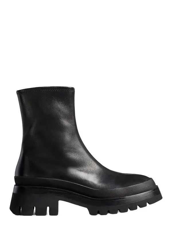 Khaite Fallon Leather Boots - Black