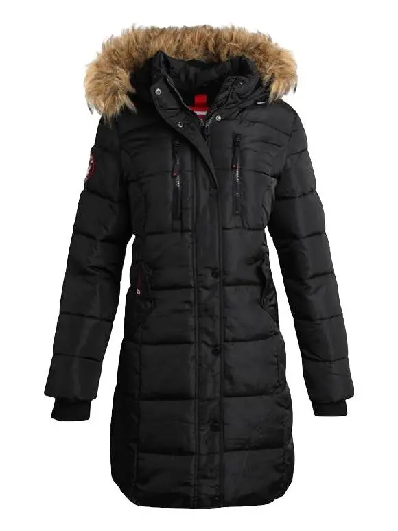 CANADA WEATHER GEAR Heavyweight Long Parka Jacket - Black