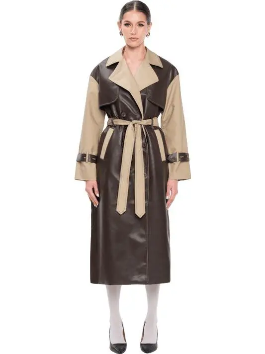 OW Betty Longline Coat - Brown/beige