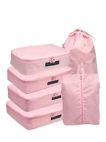 French Connection 6-piece Packing Cube Travel Storage Set - Blush