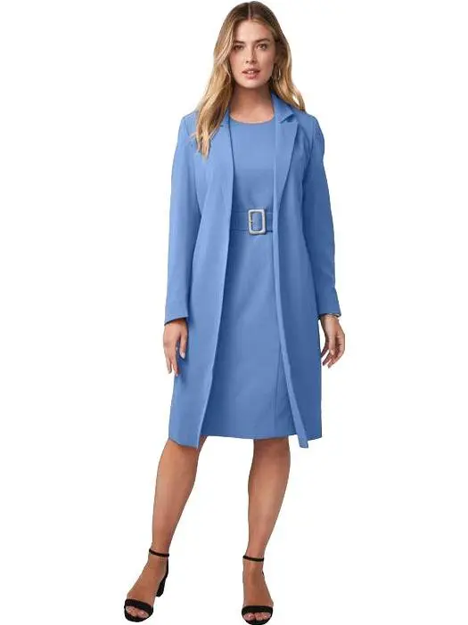 JESSICA LONDON Belted Jacket Dress - French Blue