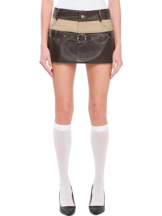 OW Betty Mini Skirt - Brown/beige