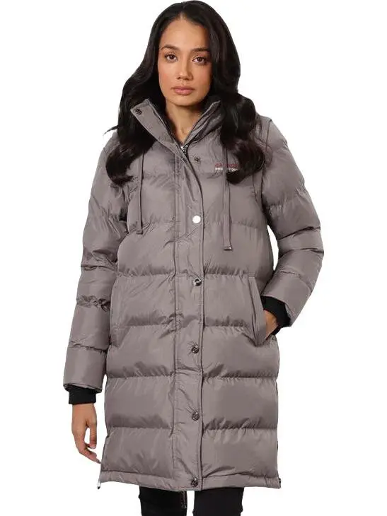 CANADA WEATHER GEAR Long Heavyweight 2 In 1 Puffer Jacket And Vest - Stone