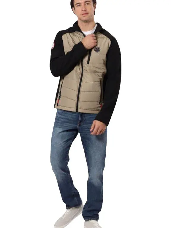 CANADA WEATHER GEAR Hybrid Softshell Puffer Jacket - Stone