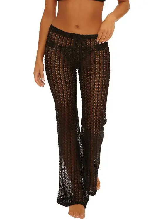 BEACH BUNNY Crochet Pant Cover-up - Black