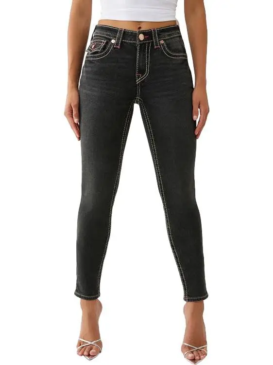 True Religion Jennie Curvy Mid Rise Skinny Jeans - Harmony Night