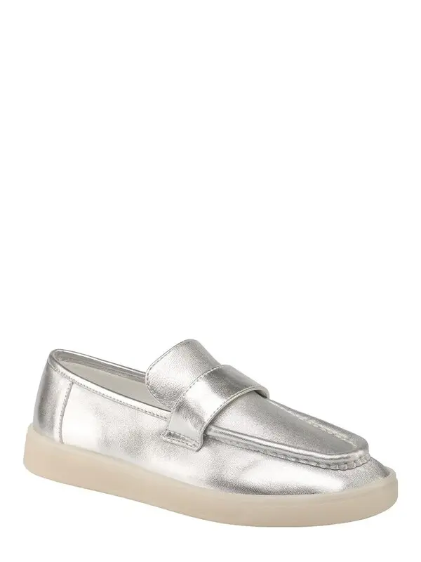 J/SLIDES NYC Heath Leather Loafer - Silver
