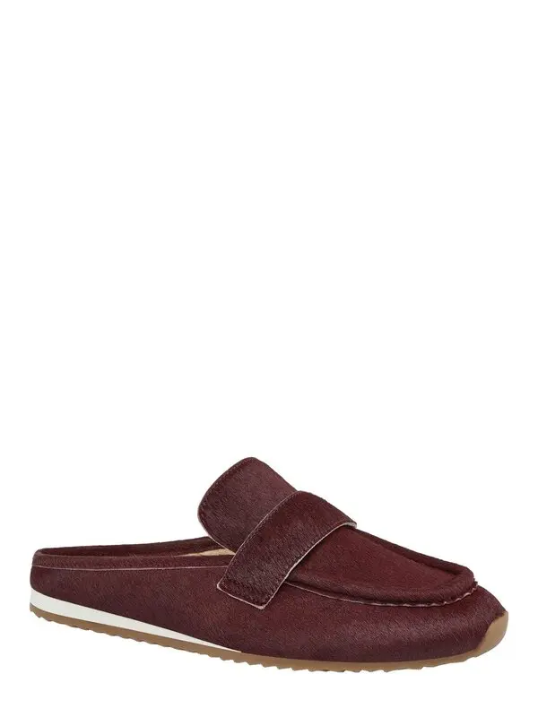 J/SLIDES NYC Paula Leather Mule - Dark Red