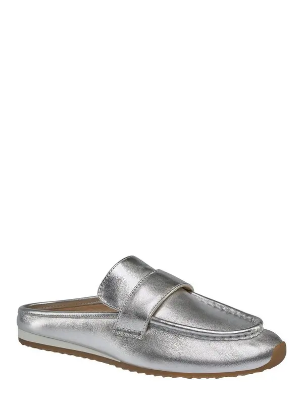 J/SLIDES NYC Paula Leather Mule - Silver