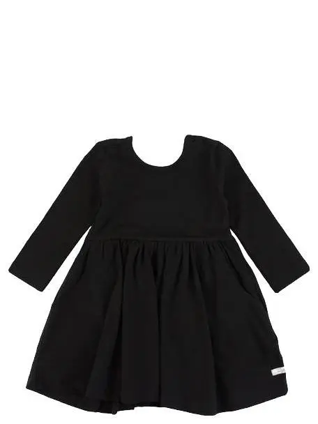 RUFFLEBUTTS Knit Long Sleeve Twirl Dress - Black