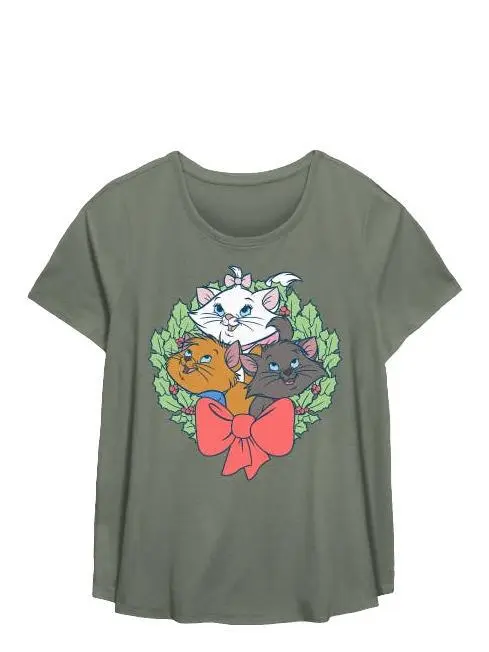 ARISTOCATS Kitten Wreath Graphic T-shirt - Sage Green