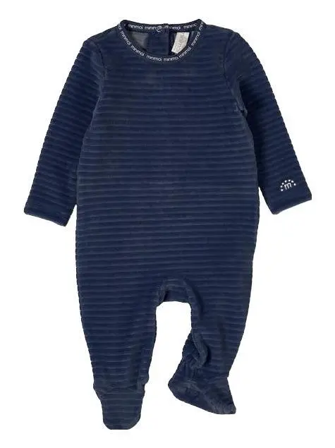 MINIMOI Cotton-rich Drop-needle Footie - Navy