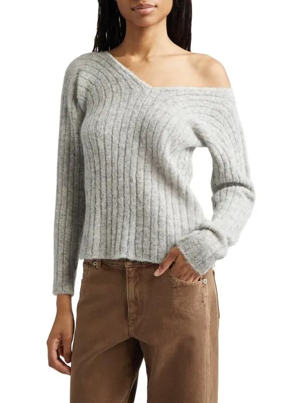 Paloma Wool Vita Alpaca Blend Rib Sweater - Grey