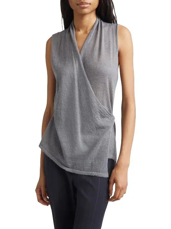 Paloma Wool Baby Alpaca & Merino Wool Blend Wrap Top - Grey