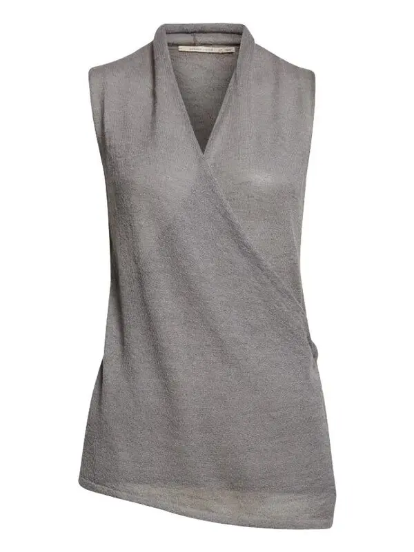 Paloma Wool Baby Alpaca & Merino Wool Blend Wrap Top - Grey