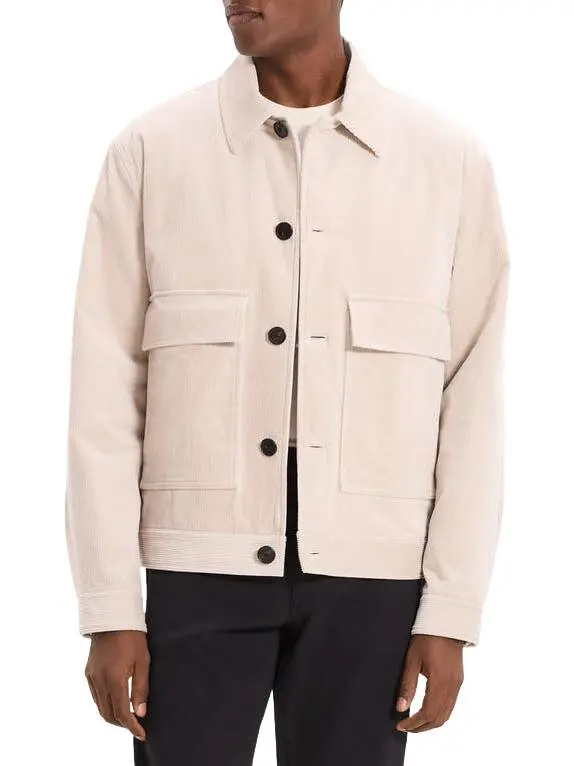 Theory Corduroy Button-up Jacket - Alabaster