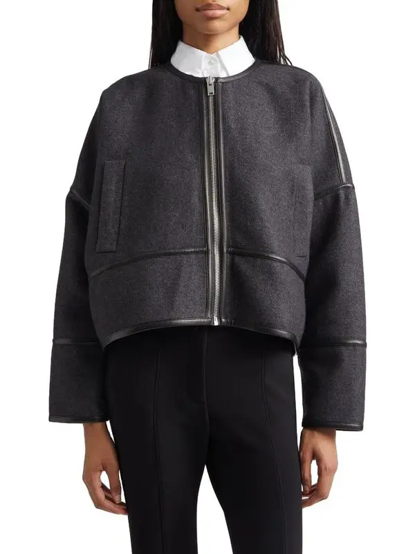 Proenza Schouler Ticiana Wool-blend Twill Jacket - Charcoal Melange