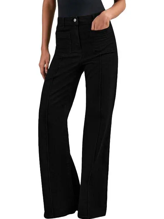 REISS Sakura Wide Leg Jeans - Black