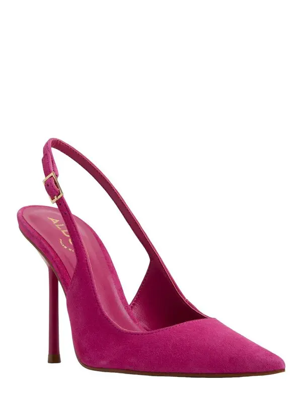 Aldo Pointed Toe Slingback Pumps - Dark Pink