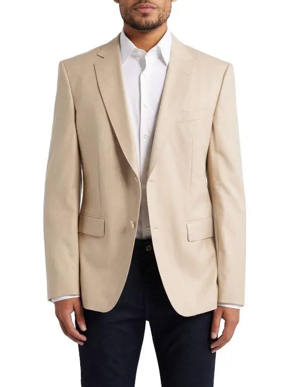 BOSS Trim Fit Wool Mélange Sport Coat - Light Beige