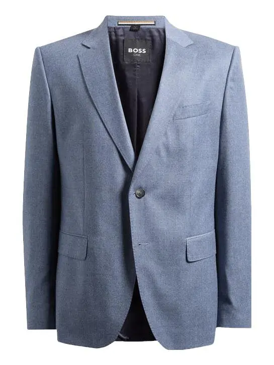 BOSS Trim Fit Wool Mélange Sport Coat - Open Blue