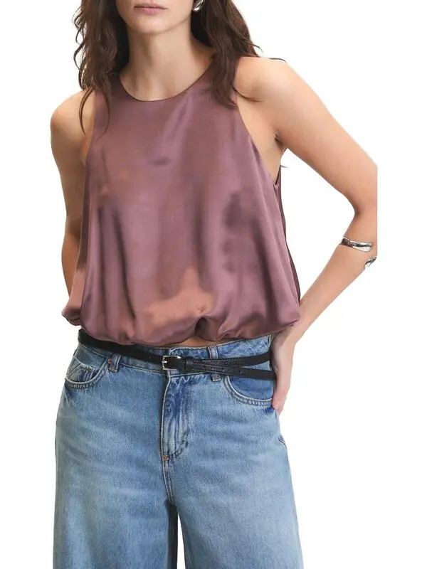 Deluc Leonard Crop Sleeveless Top - Mauve Taupe