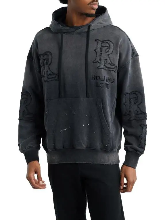 ROLLING LOUD Appliqué Hoodie - Washed Black